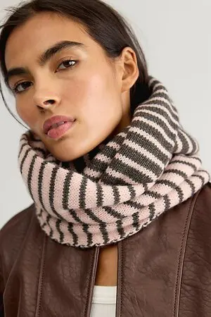 Free People Striped Infinity Snood - Tan Stripes