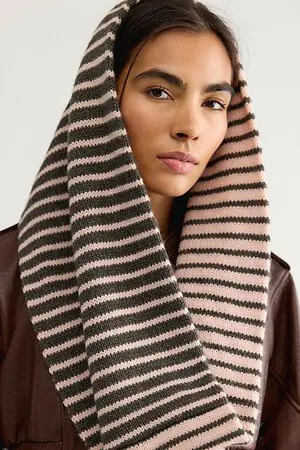 Free People Striped Infinity Snood - Tan Stripes