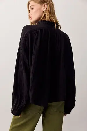 Free People We The Free Sundown Blouse - Washed Black