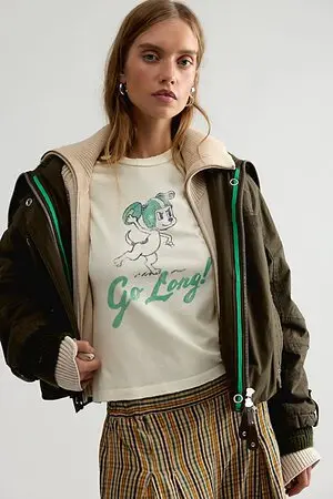 Daydreamer Go Long Puppy Tee - Ivory Green Combo