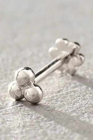 MARIA TASH Ball Trinity 3mm Stud Earring - White Gold