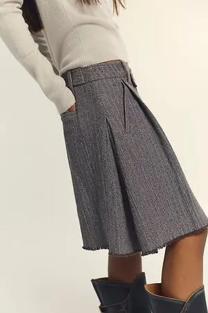 Free People We The Free Porter Trouser Shorts - Grey Combo