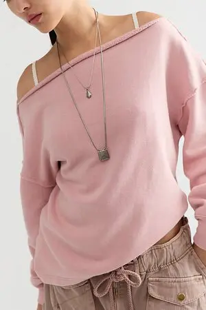 Free People Get It Twisted Sweatshirt - Peach Skin