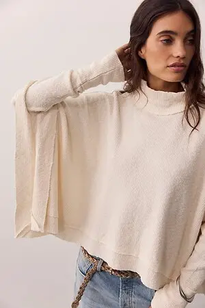 Free People We The Free Moon Daisy Turtle-neck Twofer - Sugar Swizzle