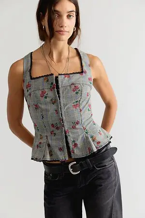 Free People Jolie Corset - Black Combo