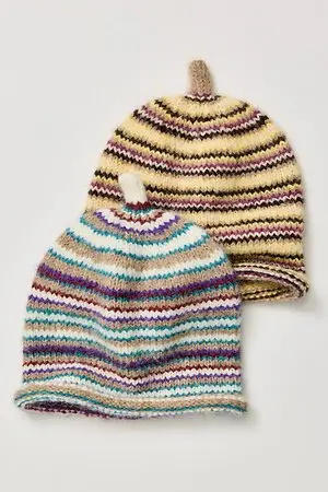 Free People Candy Land Pixie Beanie - Licorice Combo