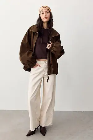 Free People We The Free Monroe Coated Wide-leg Jeans - Marbled Dream