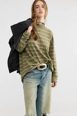 Free People We The Free Nevada Striped Tee - Pine Combo