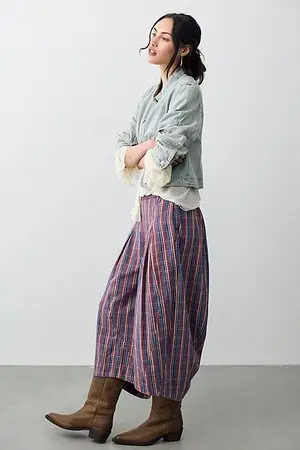 Free People Free People Misty Haze Crop Pull-On Pants Berry Combo