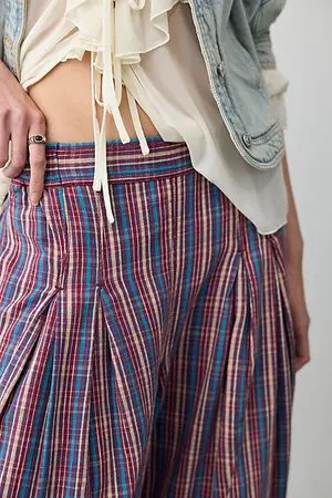 Free People Misty Haze Crop Pull-on Pants - Berry Combo