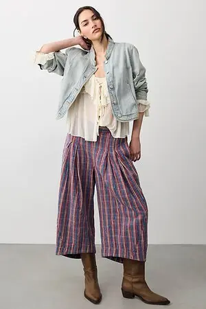 Free People Misty Haze Crop Pull-on Pants - Berry Combo