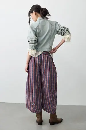 Free People Misty Haze Crop Pull-on Pants - Berry Combo