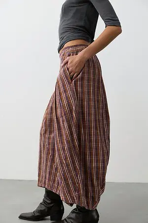 Free People Misty Haze Crop Pull-on Pants - Brown Combo