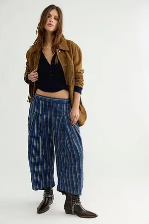 Free People Free People Misty Haze Crop Pull-On Pants Indigo Combo