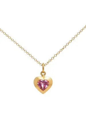 REINSTEIN ROSS 18k Yellow Duomo Pink Tourmaline Heart Necklace - Gold