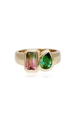 Jacquie Aiche 14k Yellow Gold Tourmaline Teardrop Ring - Multi
