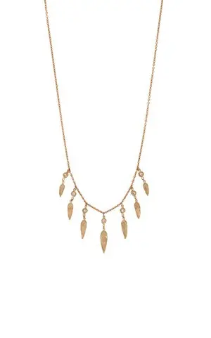 Jacquie Aiche 14k Yellow 7 Dia Graduated Hammered Elongated Teardrop Shaker Necklace - Gold
