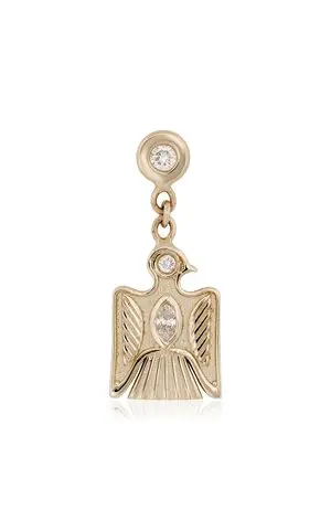 Jacquie Aiche 14k Yellow Round Dia + Baby Marquise Dia Thunderbird Drop Stud - Gold