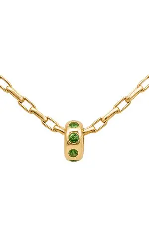 REINSTEIN ROSS 20k Peach Half Round Large Rondelle Green Tsavorite Pendant - Gold