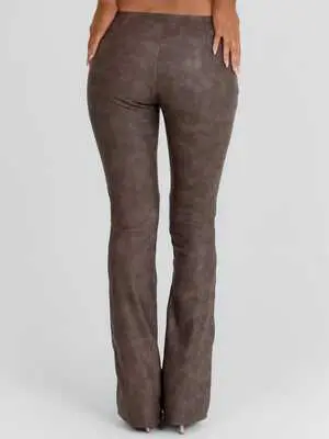 OUTCAST Kamaris Flared Pu Pants With Stud Detail