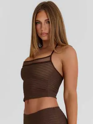 OUTCAST Kourtney Longline Top - Brown