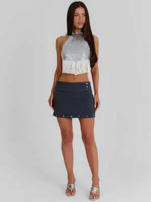OUTCAST Tondra Mini Skirt Grey