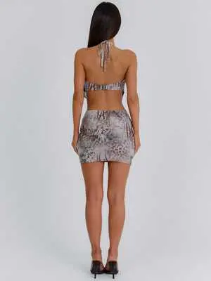OUTCAST Romey Mini Dress Cayan Taupe