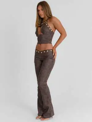 OUTCAST Kamaris Crop Top - Brown