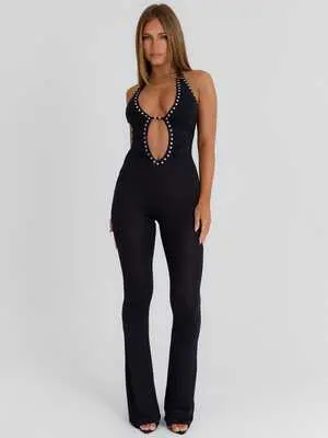 OUTCAST Thalina Jumpsuit With Plunge Neckline And Flared Legs