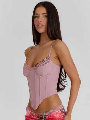 OUTCAST Nathalie Corset Top In Ella - Print