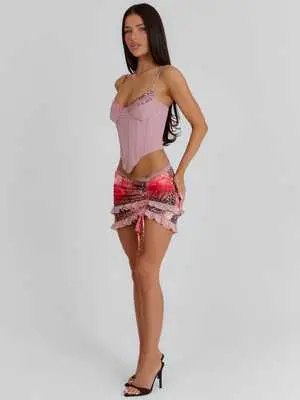OUTCAST Nathalie Corset Top In Ella - Print