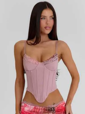OUTCAST Nathalie Corset Top In Ella - Print