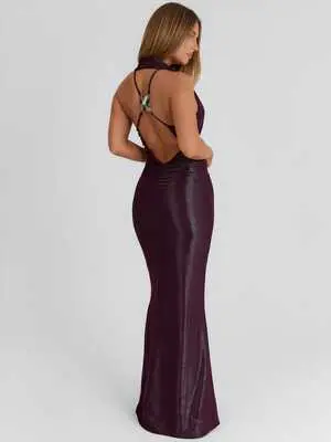 OUTCAST Britt Maxi Dress With Plunging Neckline And Cut-outs