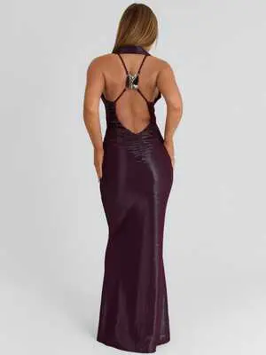 OUTCAST Britt Maxi Dress With Plunging Neckline And Cut-outs