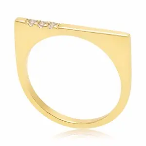 NEOLA DESIGN Minerva Gold Stacking Ring With White Topaz - White/yellow