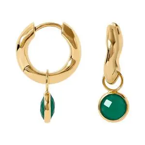 NEOLA DESIGN Hoop Green Onyx Gemstone - Gold
