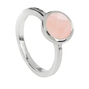 NEOLA DESIGN Sterling Silver Ring Rose Quartz Estella - Pink