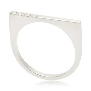 NEOLA DESIGN Minerva Sterling Stacking Ring With White Topaz - Silver