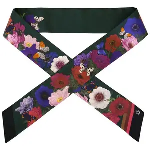 KUEEN Silk Scarf Amazing A Anemone - Green