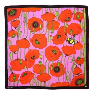 KUEEN Silk Scarf Poppy - Pink