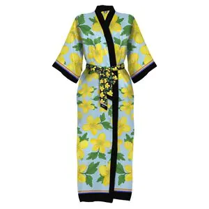 KUEEN Silk Kimono Spring Flower - Yellow
