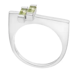NEOLA DESIGN Sterling Silver Stacking Ring Peridot Anais - Green