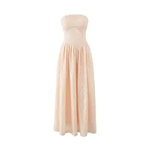 AISL Strapless Sequin Tulle Maxi Gown