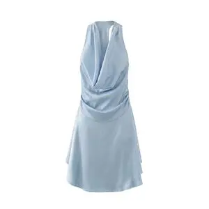 AISL Powder Draped Satin Mini Dress