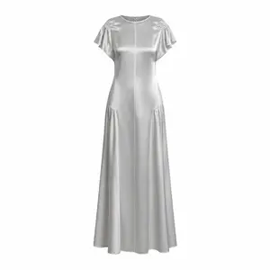 AISL Ivory Satin Maxi Dress - White