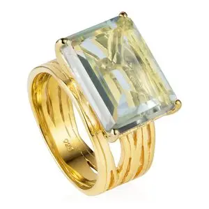 NEOLA DESIGN Vermeil Ring Green Amethyst Pietra - Gold