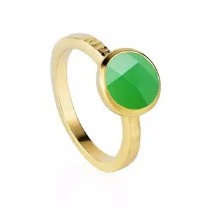 NEOLA DESIGN Stacking Ring With Chrysoprase Estella - Gold