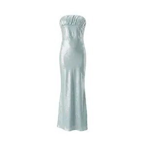 AISL Strapless Gathered Maxi Dress