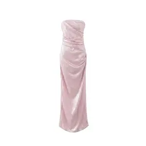 AISL Strapless Pleated Bodice Maxi Dress