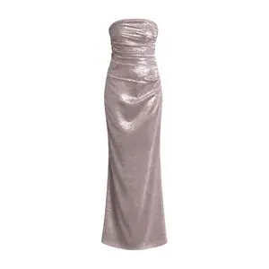 AISL Strapless Pleated Bodice Maxi Dress - Pink